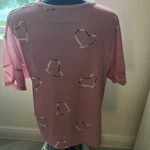 Tops | Xl Womans Pink Heart Top | Poshmark